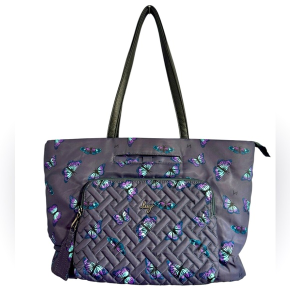 lug | Bags | Lug Arpeggio Butterfly Gray Tote Bag Euc | Poshmark